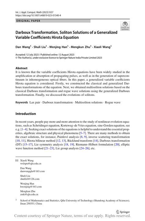 Darboux Transformation Soliton Solutions Of A Generalized Variable Coefficients Hirota Equation