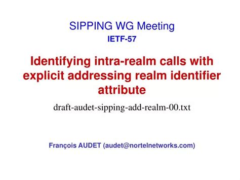 PPT Identifying Intra Realm Calls With Explicit Addressing Realm