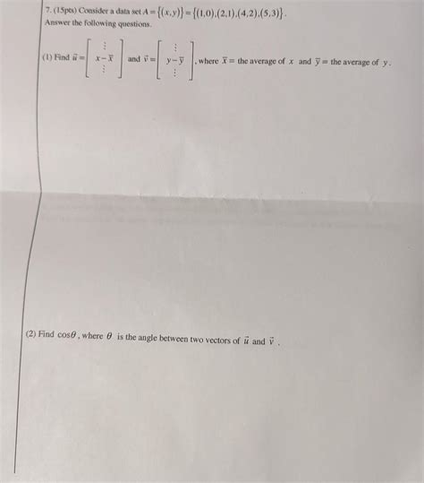 Solved 7. (15pts) Consider a data set | Chegg.com