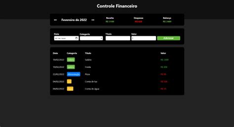 Financial Control System In Reactjs And Typescript