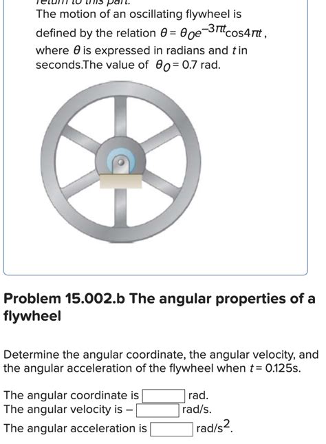 [solved] the motion of an oscillating flywheel is defined