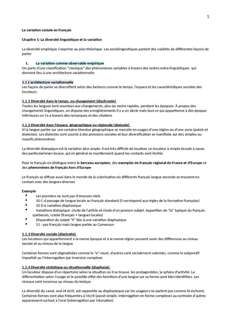 Riassunto Per Lingua Francese Iii Docsity