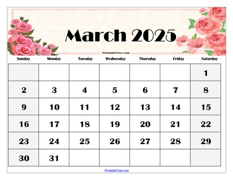 Free 2025 March Calendar Printable One Vita Rebecka
