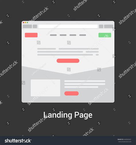 Landing Page Website Wireframe Interface Template Stock Vector Royalty Free 640565431
