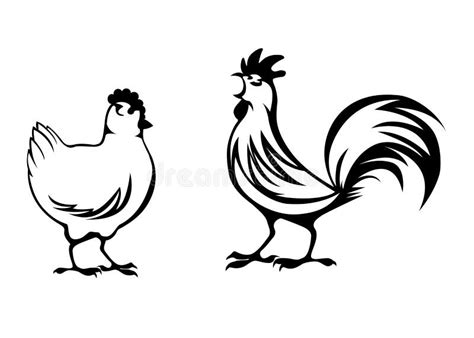 Rooster And Hen Stock Vector Illustration Of Element 31573504