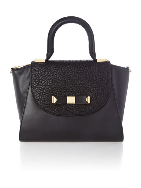 Ted Baker Black Bow Leather Mini Tote Bag In Black Lyst
