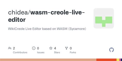 GitHub Chidea Wasm Creole Live Editor WikiCreole Live Editor Based