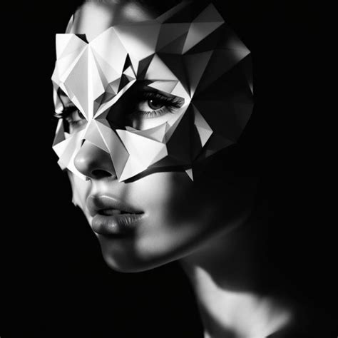 Free Geometric Shadow Play Photo Portrait Woman Mask Download At