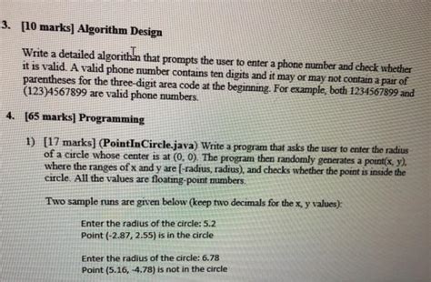 Solved 3 10 Marks Algorithm Design Write A Detailed