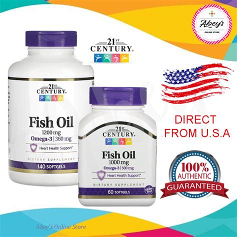 21st Century Fish Oil1000mg 1200 Mg 100140 Softgels Shopee