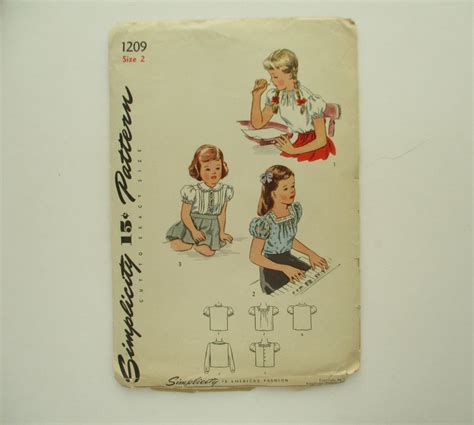 Lot Of 4 Vintage Simplicity Girls Patterns Size 2 And 4