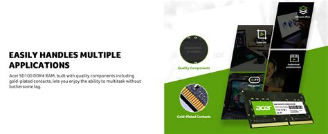 Acer Sd100 Ddr4 32gb 3200 Mhz Ram Sodimm Pc4 2500 Cl22 Computer Memory 1 2v 260 Pins Pc