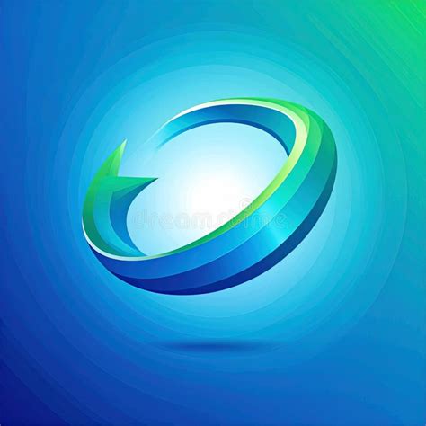 Dynamic Circular Arrow Logo For Tech Brands Stock Illustration