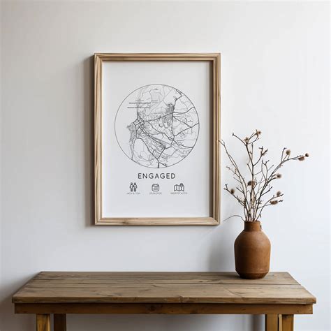 Engagement Personalised T Map Print Proposal Location Print By Hood
