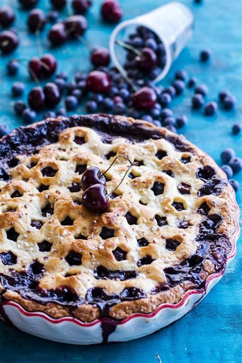Vanilla Bourbon Cherry Blueberry Pie Recipe Easy Summer Desserts