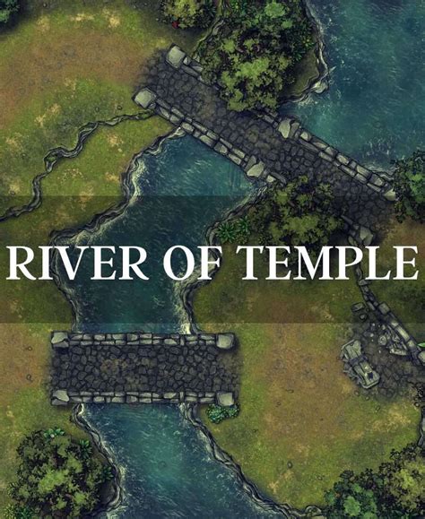 River Of Temple Rpg Encounter Battle Map Sesiana Drivethrurpg