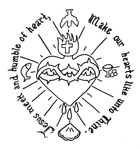 Corazon De Jesus Para Colorear Clip Art Library