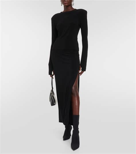 Side Slit Jersey Maxi Skirt In Black Norma Kamali Mytheresa