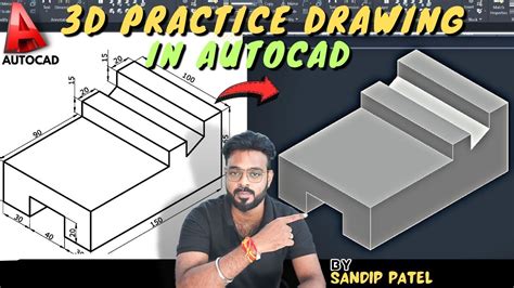 27 3d Autocad Practice Drawing 3d Practice Drawing For Mech Civil Elec And Arch
