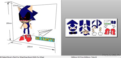 Papercraft Speedcraft Sonicexe Sonicexefnf Papercraft 57 Off