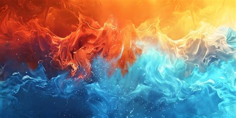 Premium Photo Elemental Contrast Abstract Fire And Ice Background