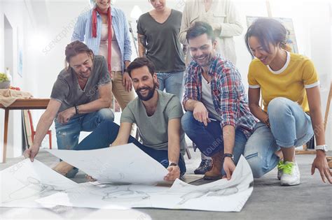 Artists Viewing Sketches In Art Class Studio Stock Image F0201870