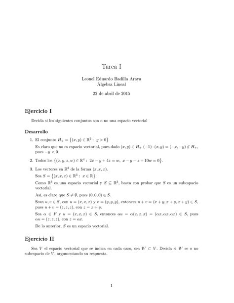Ejercicios De Algebra Lineal Ejercicios De Matemáticas Docsity