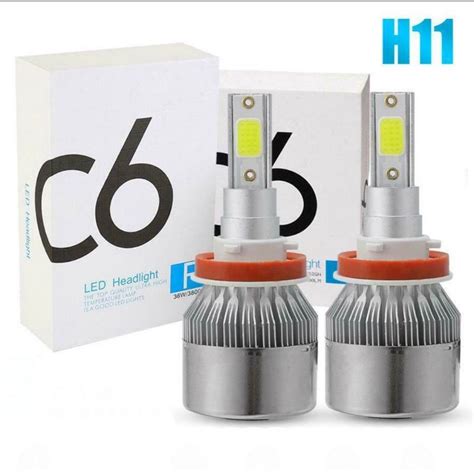 Jual Bohlam LAMPU Foglamp Mobil H11 LED C6 12V 36W 3800LM Cahaya Putih