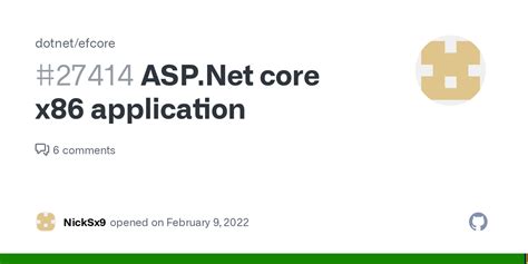 ASP Net Core X Application Issue Dotnet Efcore GitHub