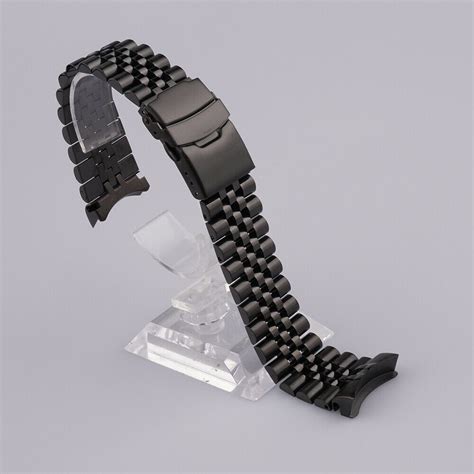 Jubilee สายนาฬิกาข้อมือ ทรงโค้ง สีดํา 22 มม สําหรับ Seiko Skx007 009