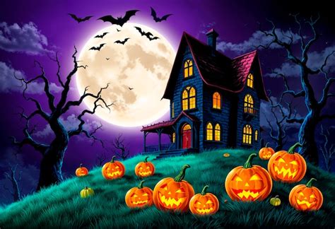 Ilustração da casa assombrada de Halloween imagem gerada IA