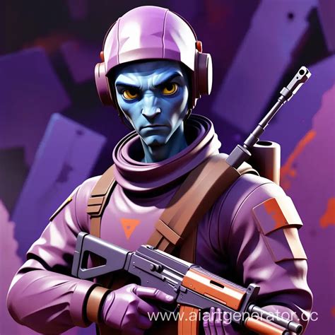 Rust Game Character In Antiradiation Suit With Ak47 Ai Art Generator