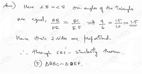 solved question 8 triangles abc and def are drawn below if ab 9 bc