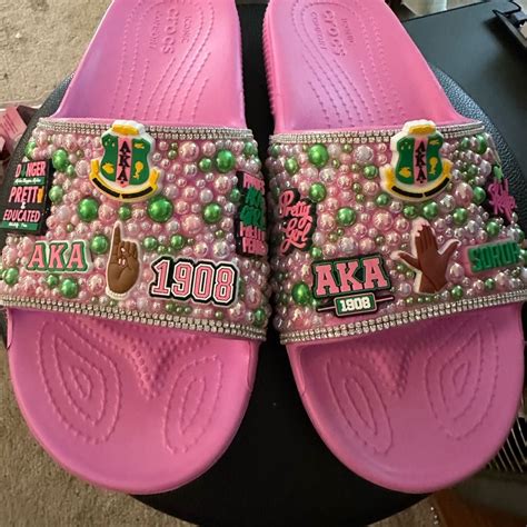 Beautiful Custom AKA Croc Slides Crocs Fashion Crocs With Charms