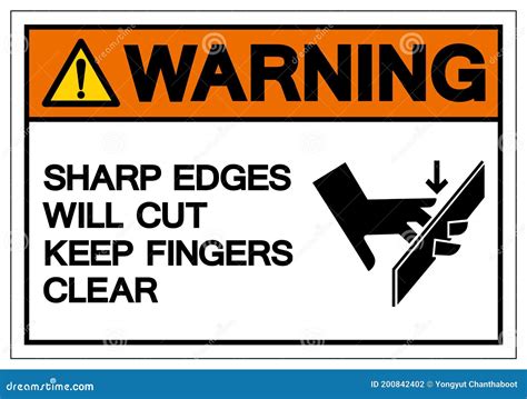 Warning Sharp Edges Will Cut Symbol Sign Vector Illustration Isolate