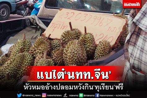 ข่าว Like สาระ แบไต๋‘นทท จีน หัวหมอโวยวายอ้าง‘ปลอม ส่อหวังกิน‘ทุเรียนฟรี