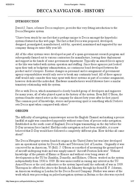 Decca Navigator History Pdf Geography Navigation