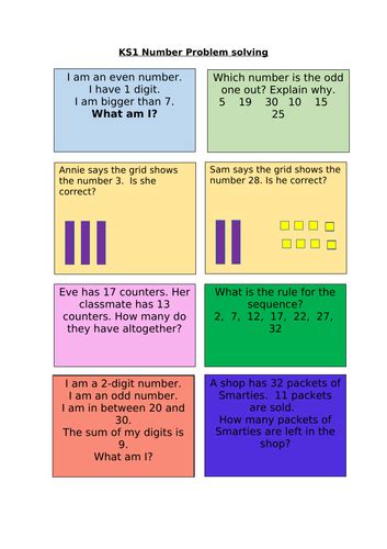 Free Ks1 Problem Solving Maths Home Learning Teaching Resources