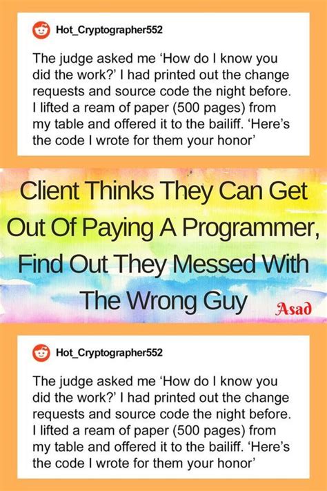 Client Thinks They Can Get Out Of Paying A Programmer Find Out They