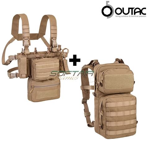 Combo Mini Chest Rig Backpack Adj 900d Poly Outac Ot Rc202 Kit