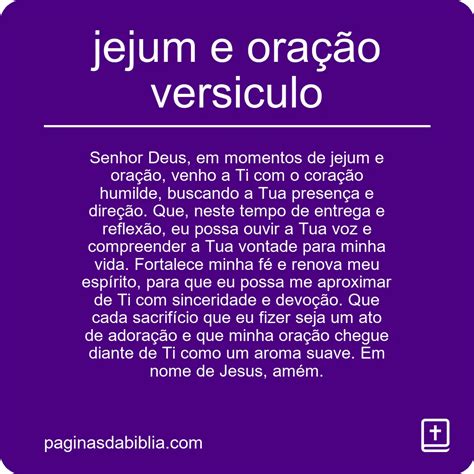 Jejum E Oração Versiculo