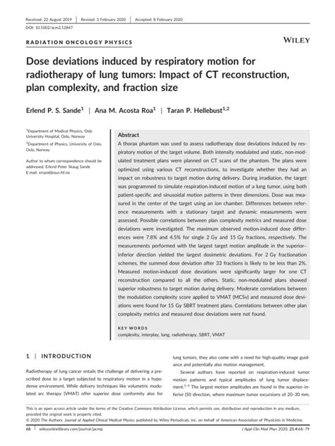 dose deviations induced by respiratory motion for pdf radiation