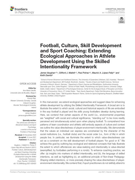 Extending Ecological Approaches Using The Skilled Intentionality