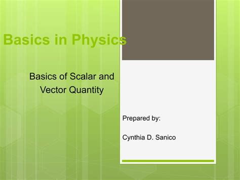Basics In Scalar And Vector Ppt