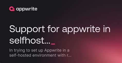 Support For Appwrite In Selfhosted Env With Remote Redis And Mariadb Threads Appwrite