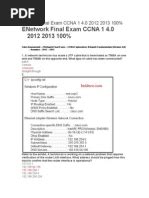 CCNA Introduction To Networks Course Final Exam | PDF | Computer ...