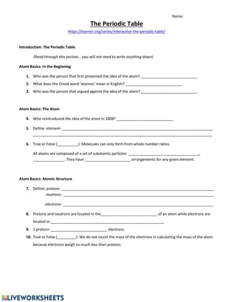 Table 1 Counting Atoms Worksheet