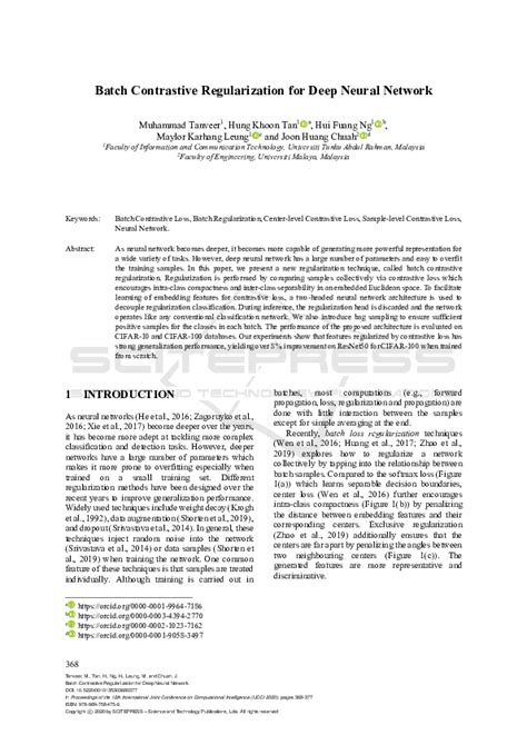 Batch Contrastive Regularization For Deep Neural Network