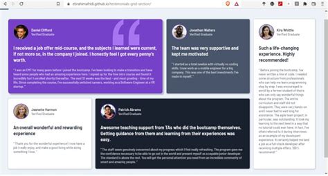 I Build This Cool Responsive Testimonial Grid Last Night From Frontend Mentor Ebrahim Afridi