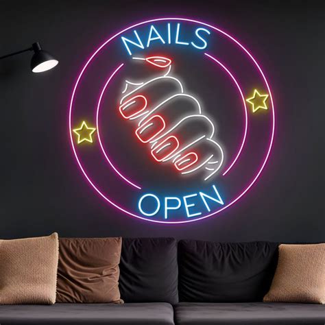 Custom Woman Nail Neon Sign Personalized Nail Salon Led Light Lady